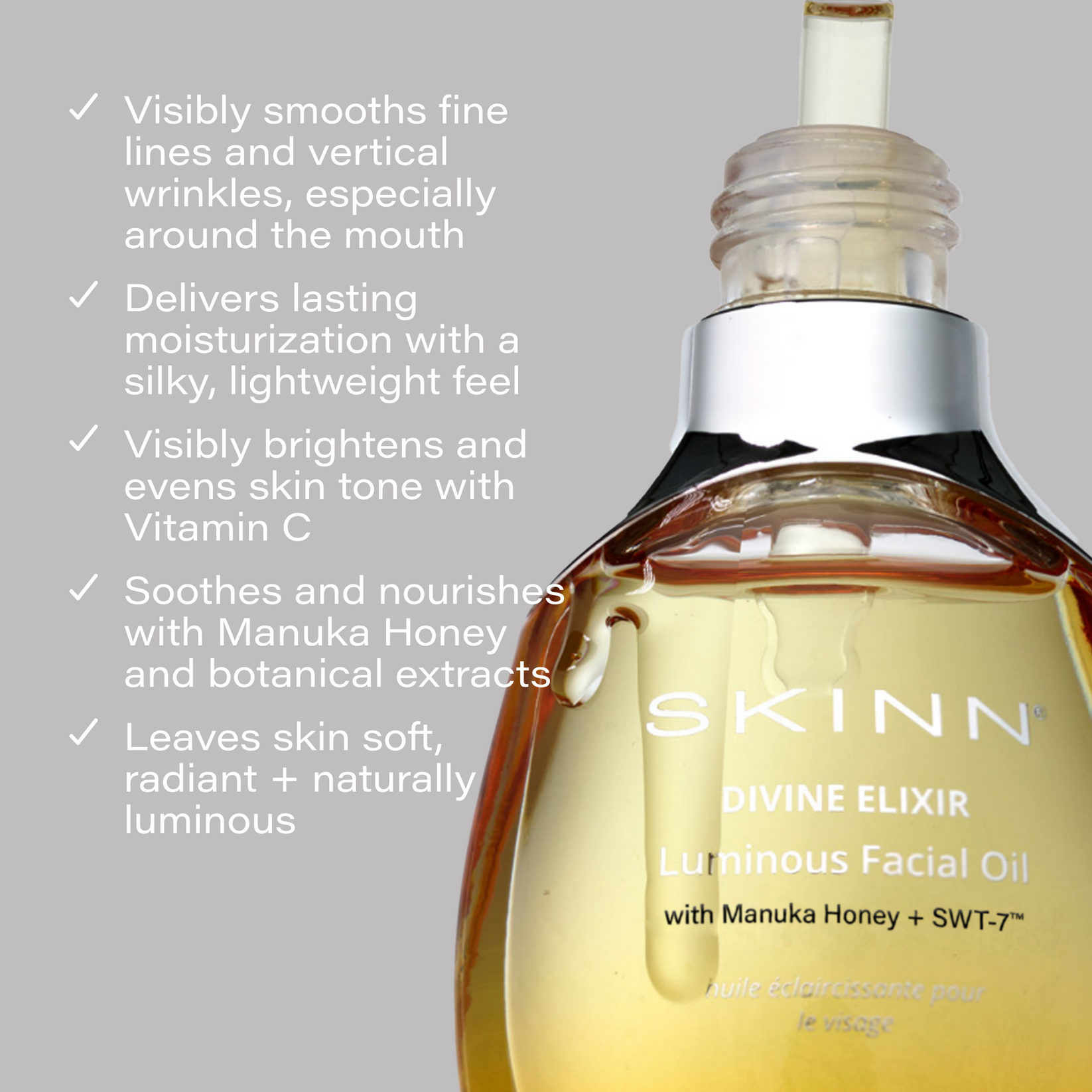 Luminous Facial Oil Manuka Honey + C – SKINN